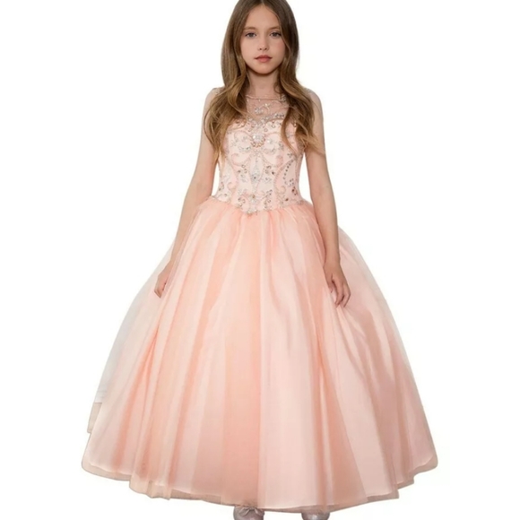 calla collection | Dresses | Blush Pink Peach Girls Pageant Dress Gown ...